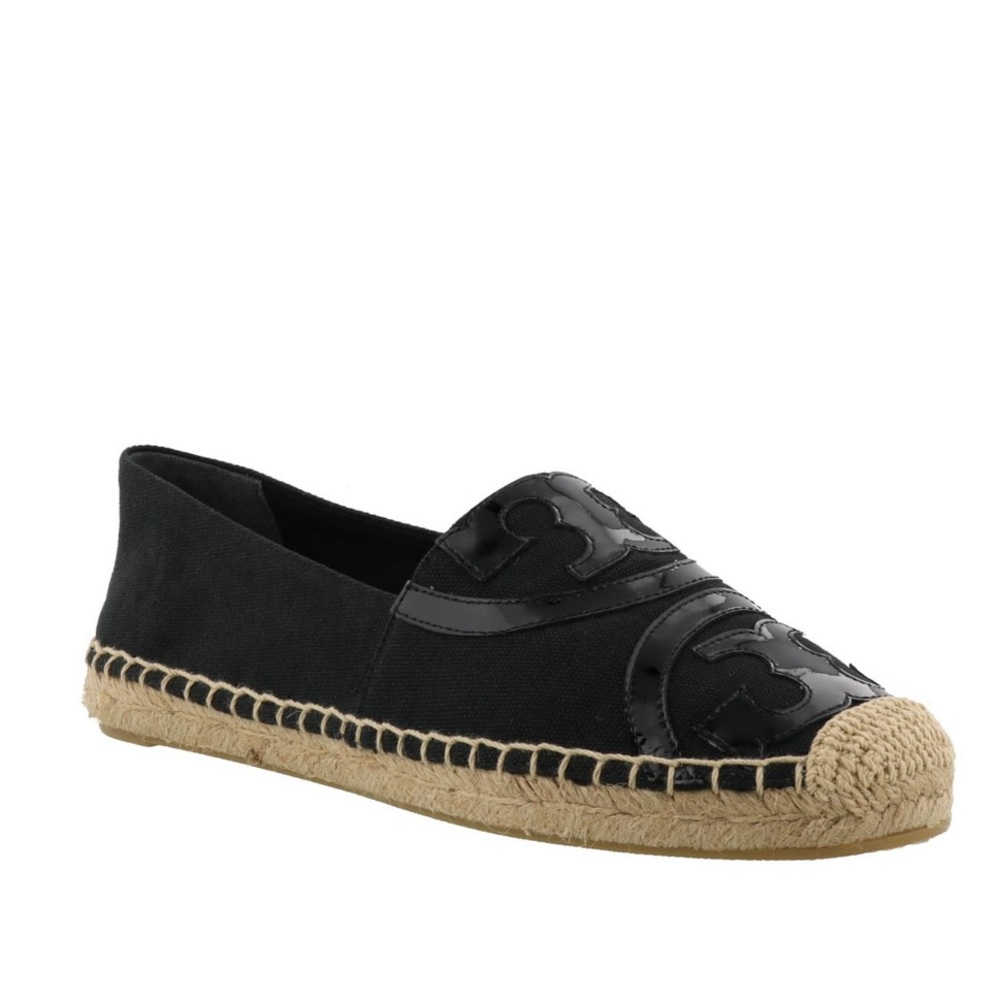 Tory Burch Poppy Black Logo Espadrilles - Gem